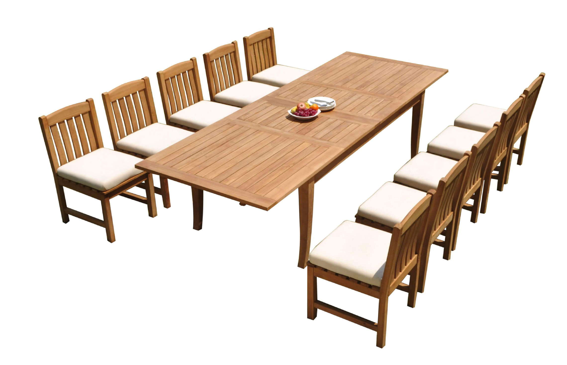 Teak Smith Izaiah Outdoor 11 - Piece Teak Dining Set - Great Gifts Club