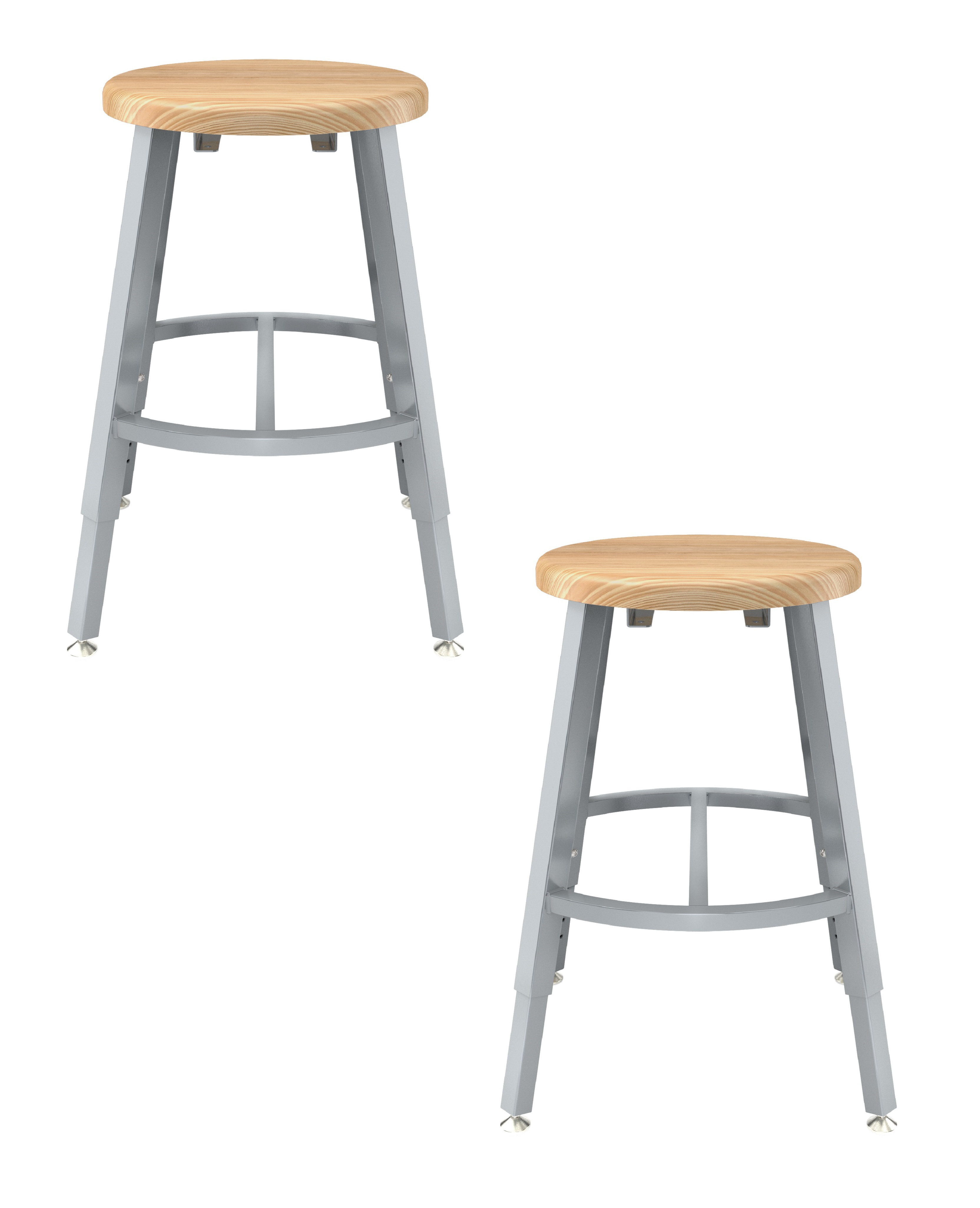 National Public Seating Height Adjustable Industrial/Shop Stool, Round ...