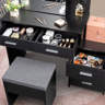 Latitude Run® Multifunctional Particleboard Dressing Table Set with ...