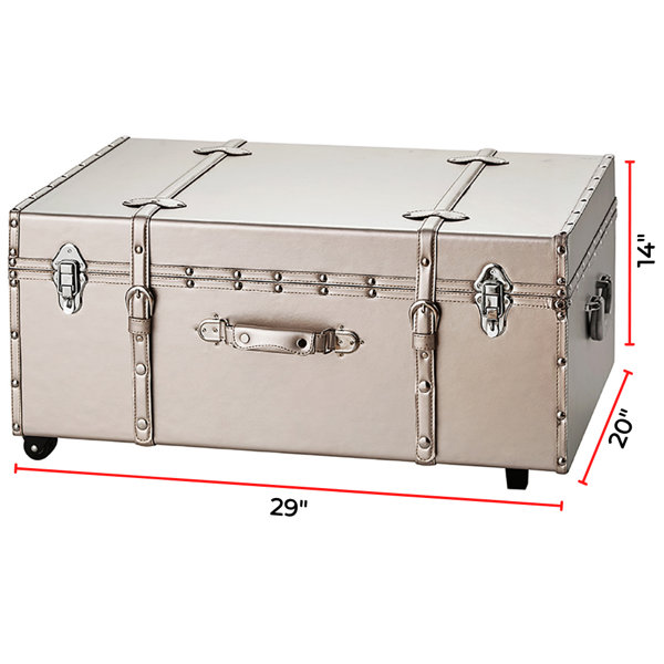 DormCo Texture Brand Designer Trunk with Wheels - Faux Leather ...