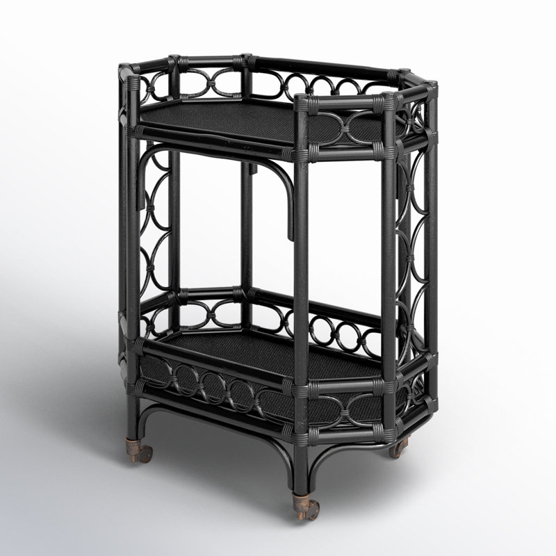 Birch Lane™ Benoit Rattan Bar Cart | Wayfair
