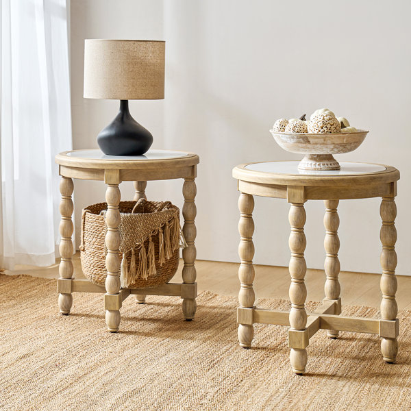 14 Karat Home Inc. Robbie 20"W Traditional Solid Wood End Table With ...