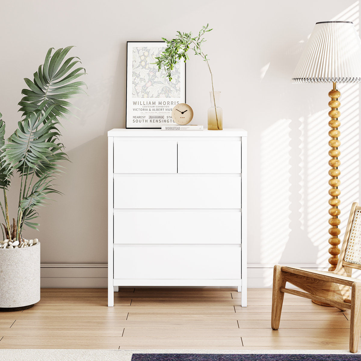 Ebern Designs 31.61"4-Tier 5-Drawer MDF Storage Cabinet | Wayfair