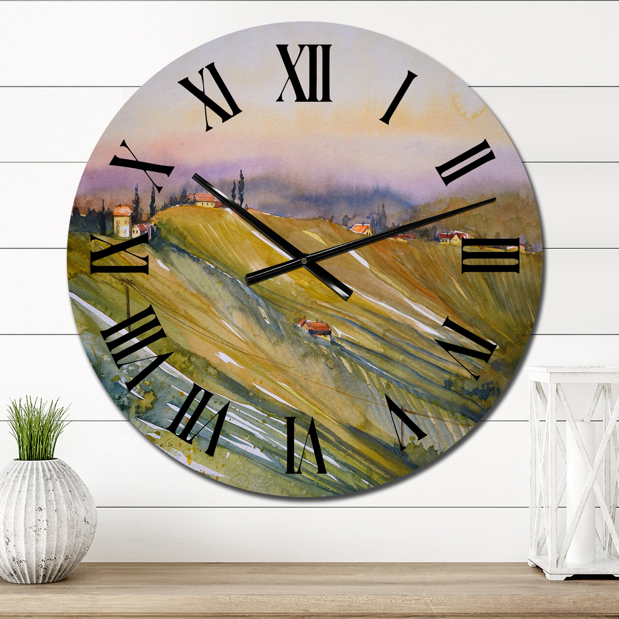 East Urban Home Italian Vineyard During Sunset - Country wall clock ...