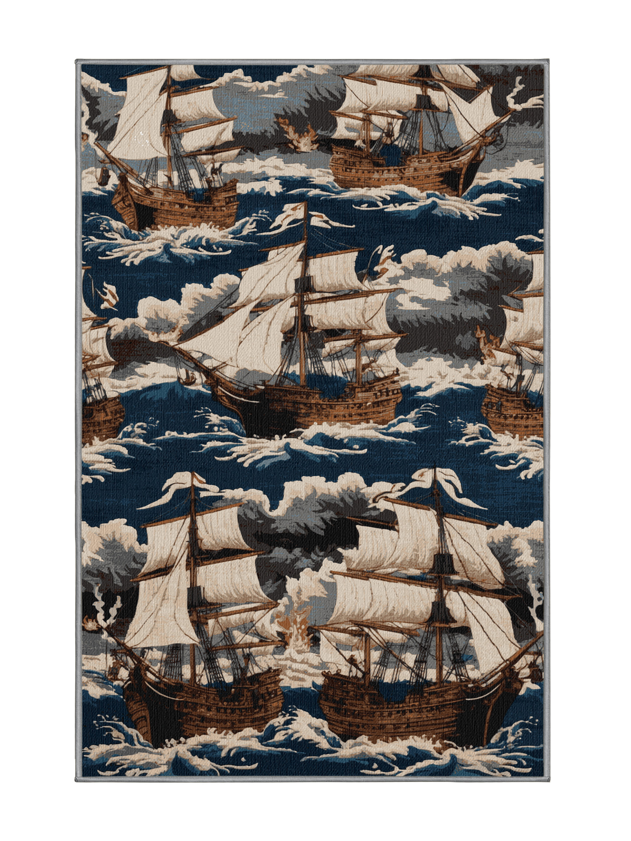 Longshore Tides Washable Maritime battles Nautical Area Rug | Wayfair