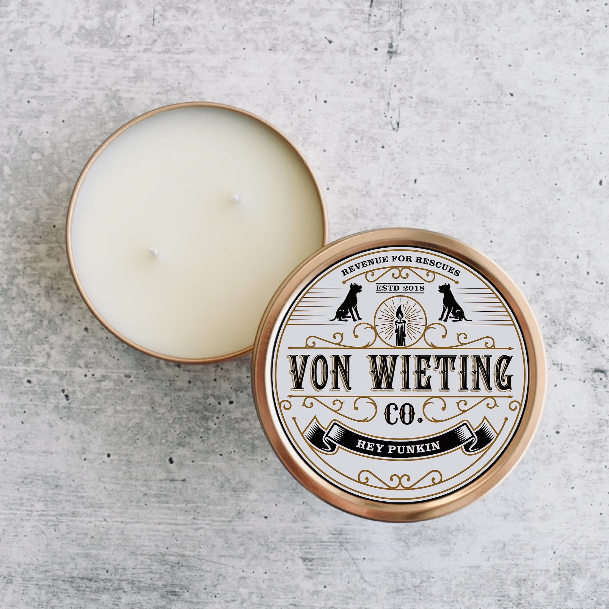 Von Wieting Co. Hey Punkin | Gold Tin Candle | Travel Tin Candle | Wayfair