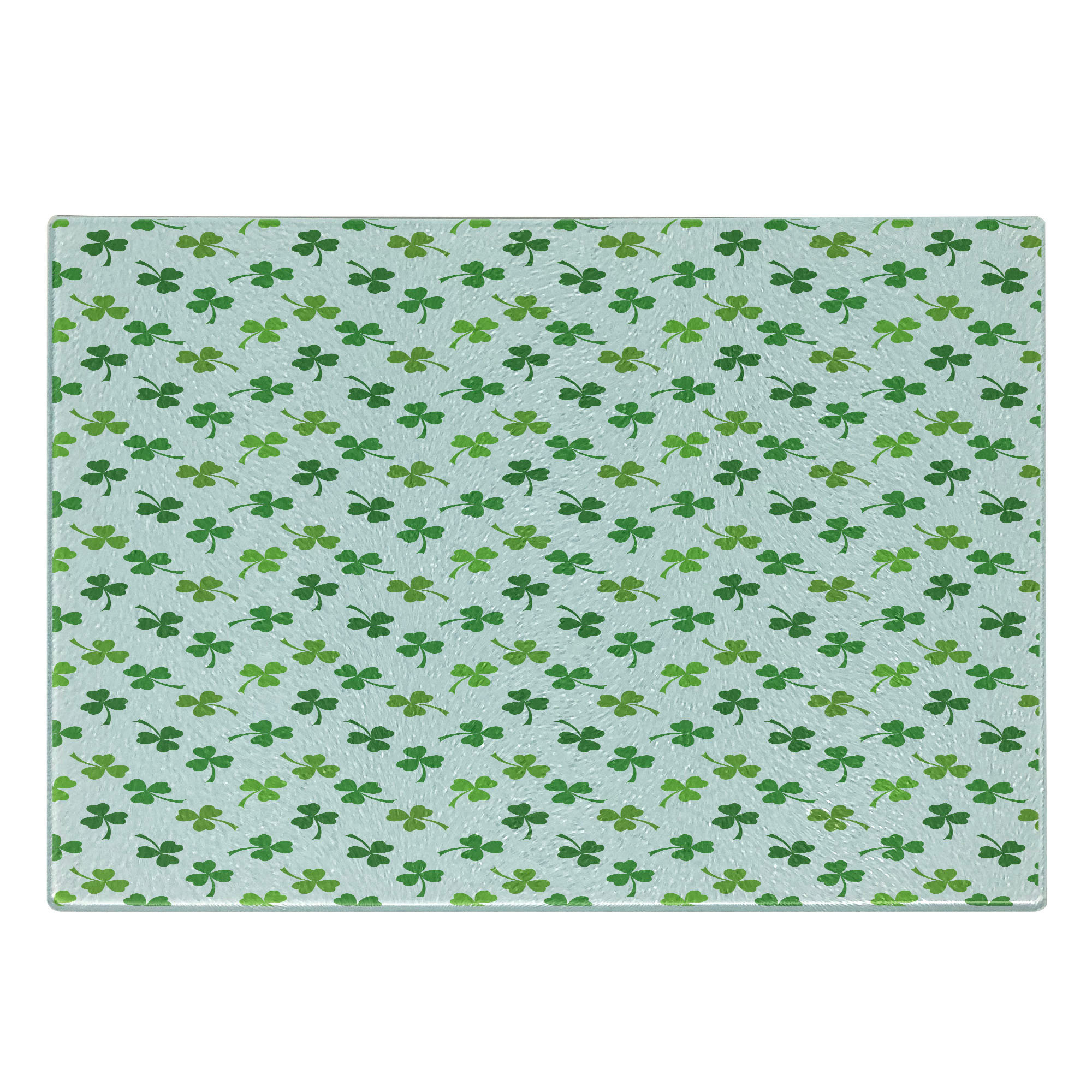 Ambesonne St. Patrick's Day Tempered Glass Cutting Board Shamrock Lime ...