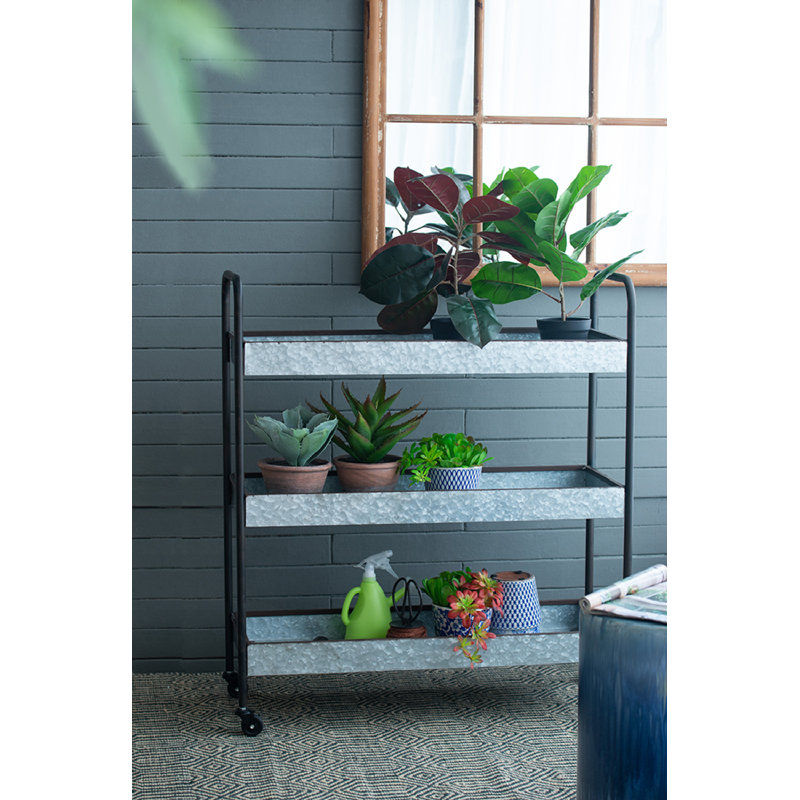 Gracie Oaks Manreet 40" H x 35" W x 12.5" D Galvanized Shelf | Wayfair