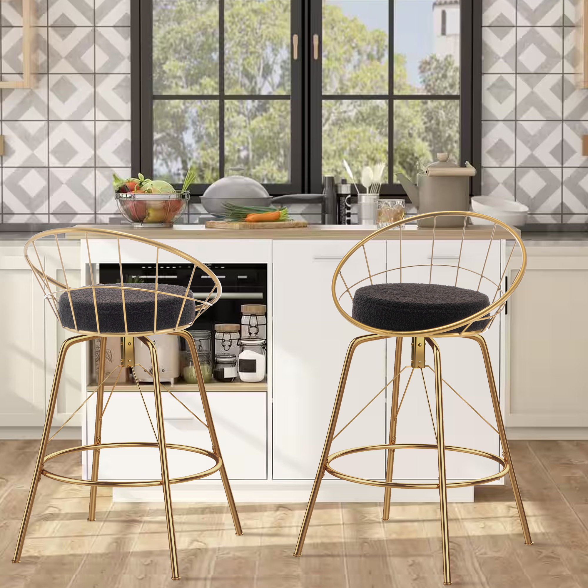 Mercer41 Unfinished Swivel Counter Stool | Wayfair