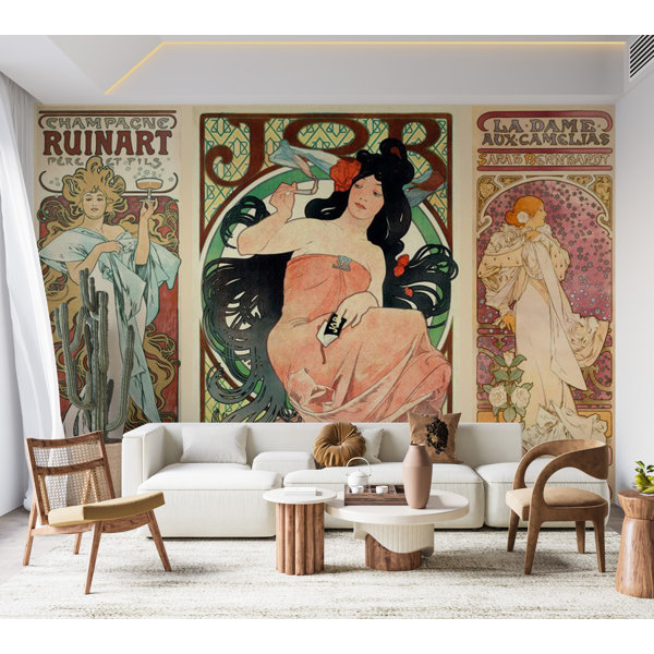 Canora Grey Peel & Stick Abstract Wall Mural - Women By Alphonse Mucha ...
