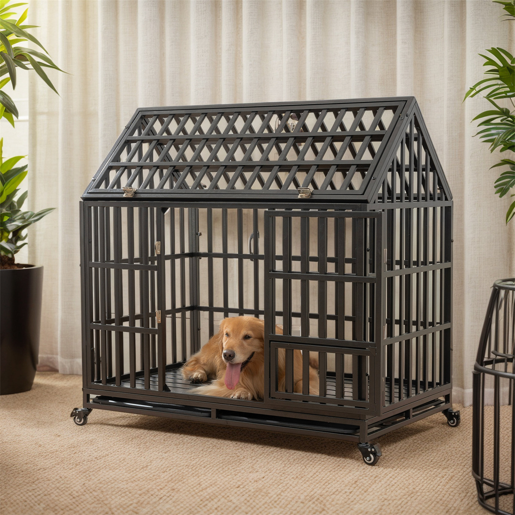 Tucker Murphy Pet™ Heavy Duty Dog Crates Metal Kennel And Crate With 4 ...