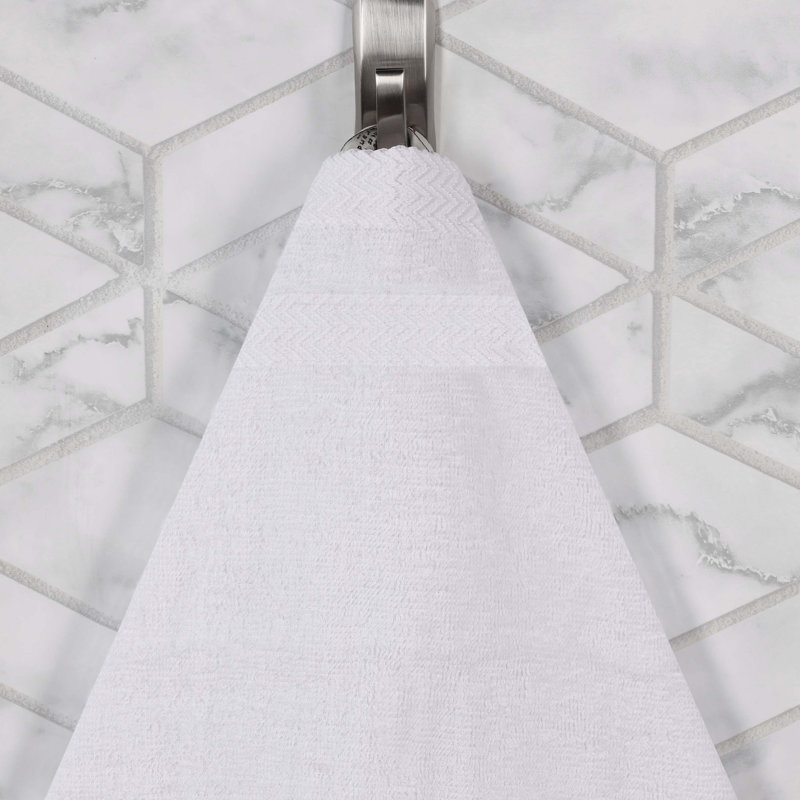 Ebern Designs Blasdell Cotton Solid Dobby Border Plush Soft Absorbent ...