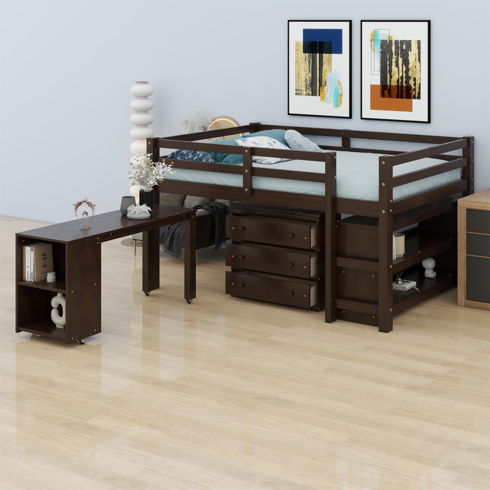 Red Barrel Studio Kashun Loft Bed Storage Bed | Wayfair