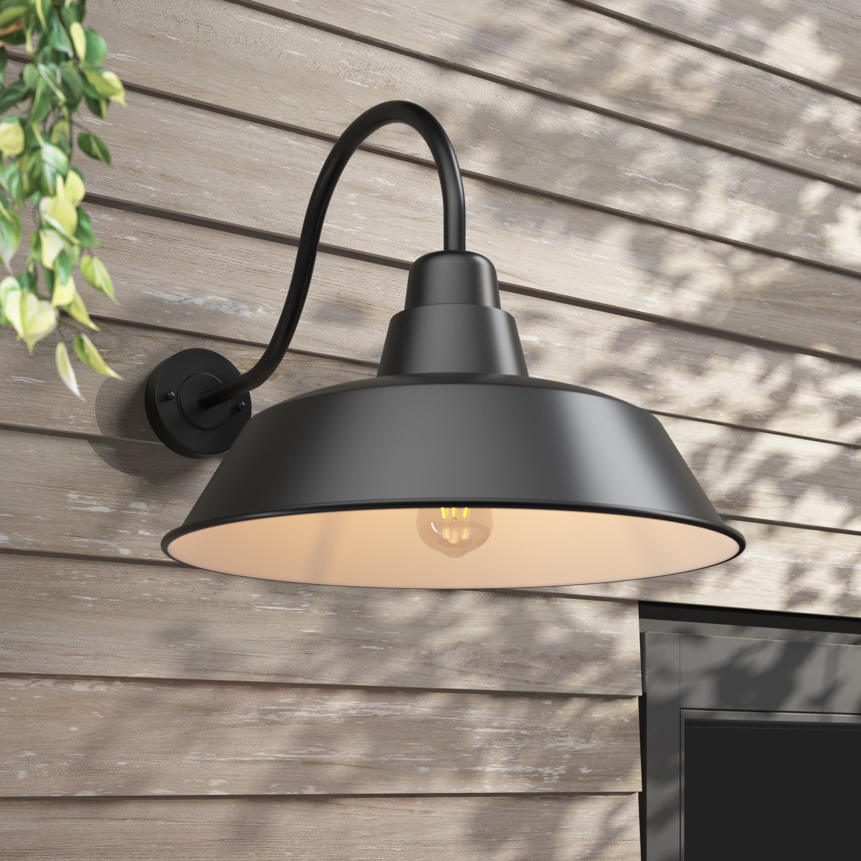 Winston Porter Mexhide 1-Light Classic Farmhouse Dimmable Outdoor Wall ...