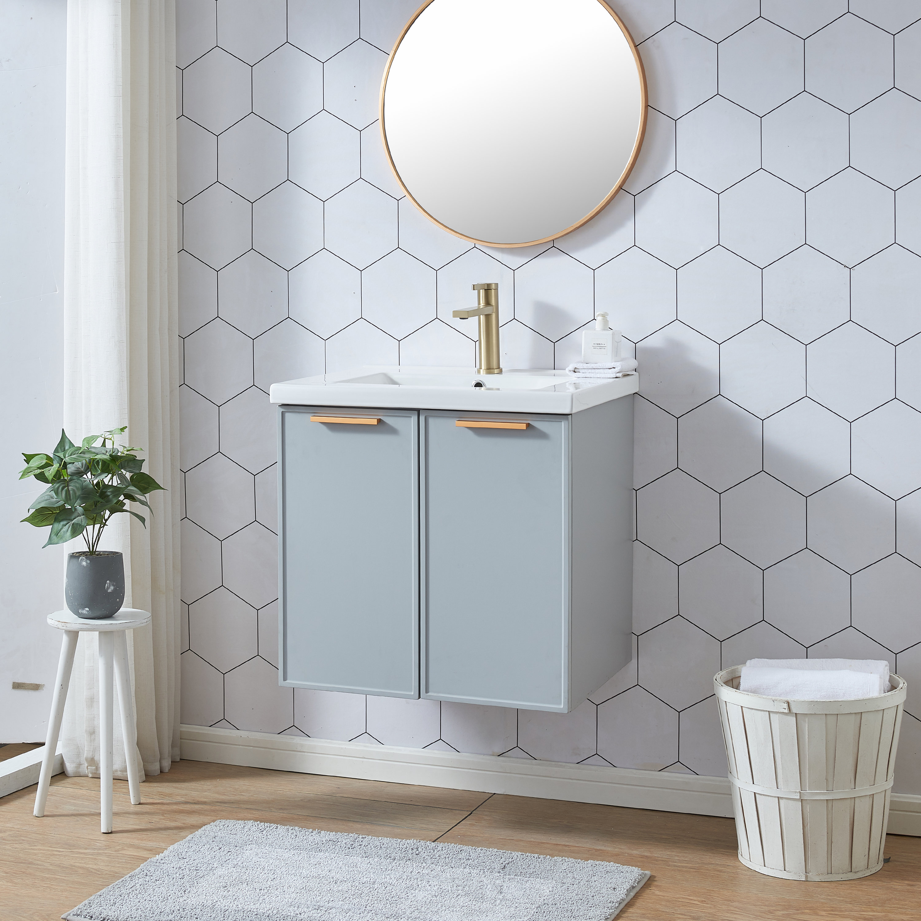 Mercer41 Ensemble de meuble-lavabo simple 24 po avec plateau Helmtraud - Wayfair Canada