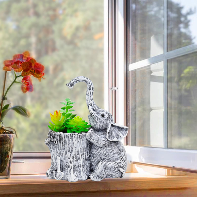 Dakota Fields Elephant Planters For Plant Lovers Cute Outdoor Plant ...