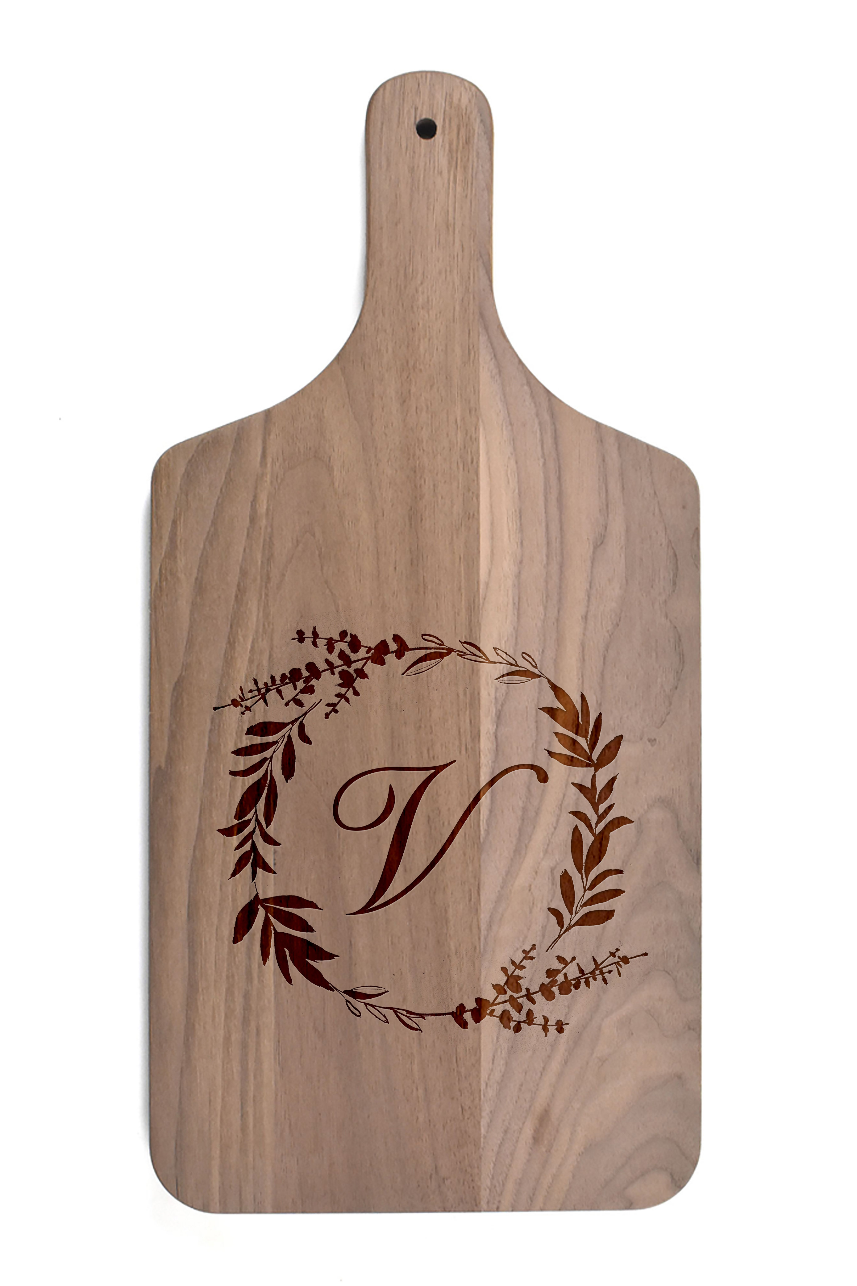 Designs Direct Creative Group Floral Wreath Monogram - V Cutting Board ...