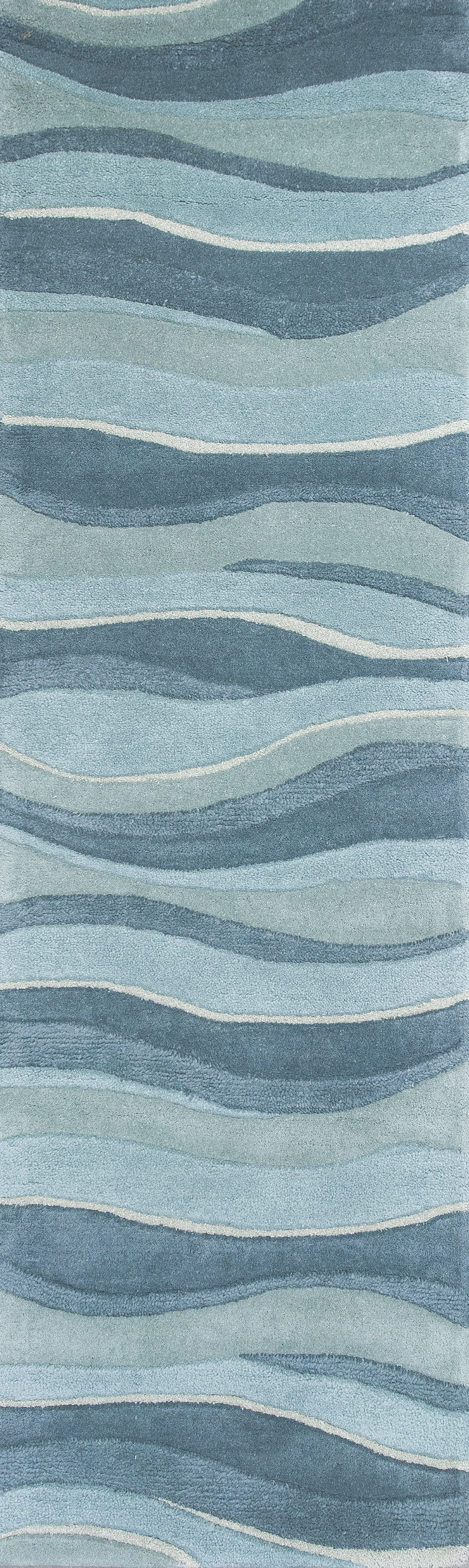 Wrought Studio Patillo Cabo Handmade Wool Blue Ocean Waves Area Rug ...