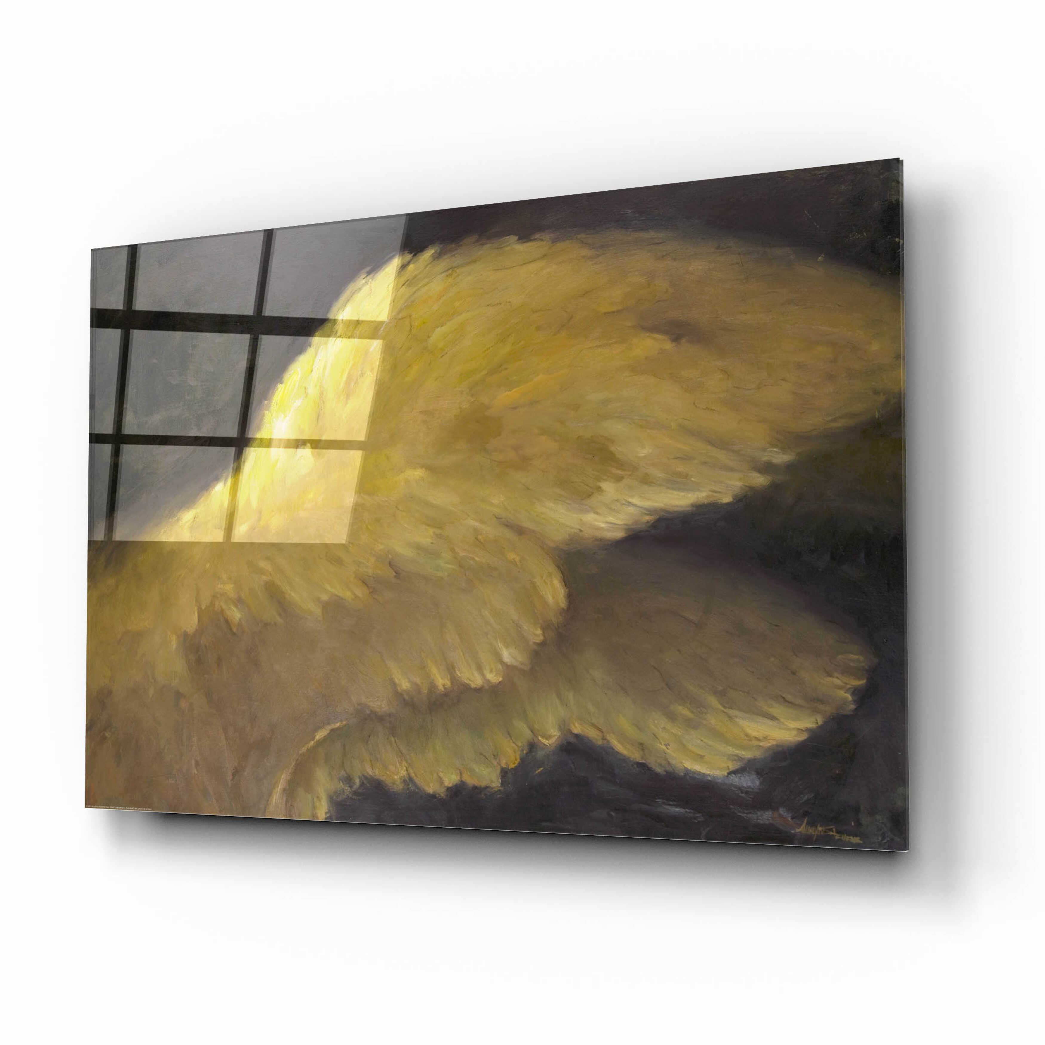 Red Barrel Studio Art mural en verre Latitude «Golden Wings 1» par ...