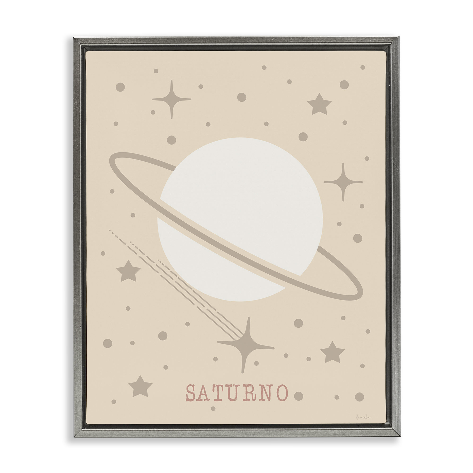 George Oliver Minimal Saturn with Stars Floating Frame, design by ...
