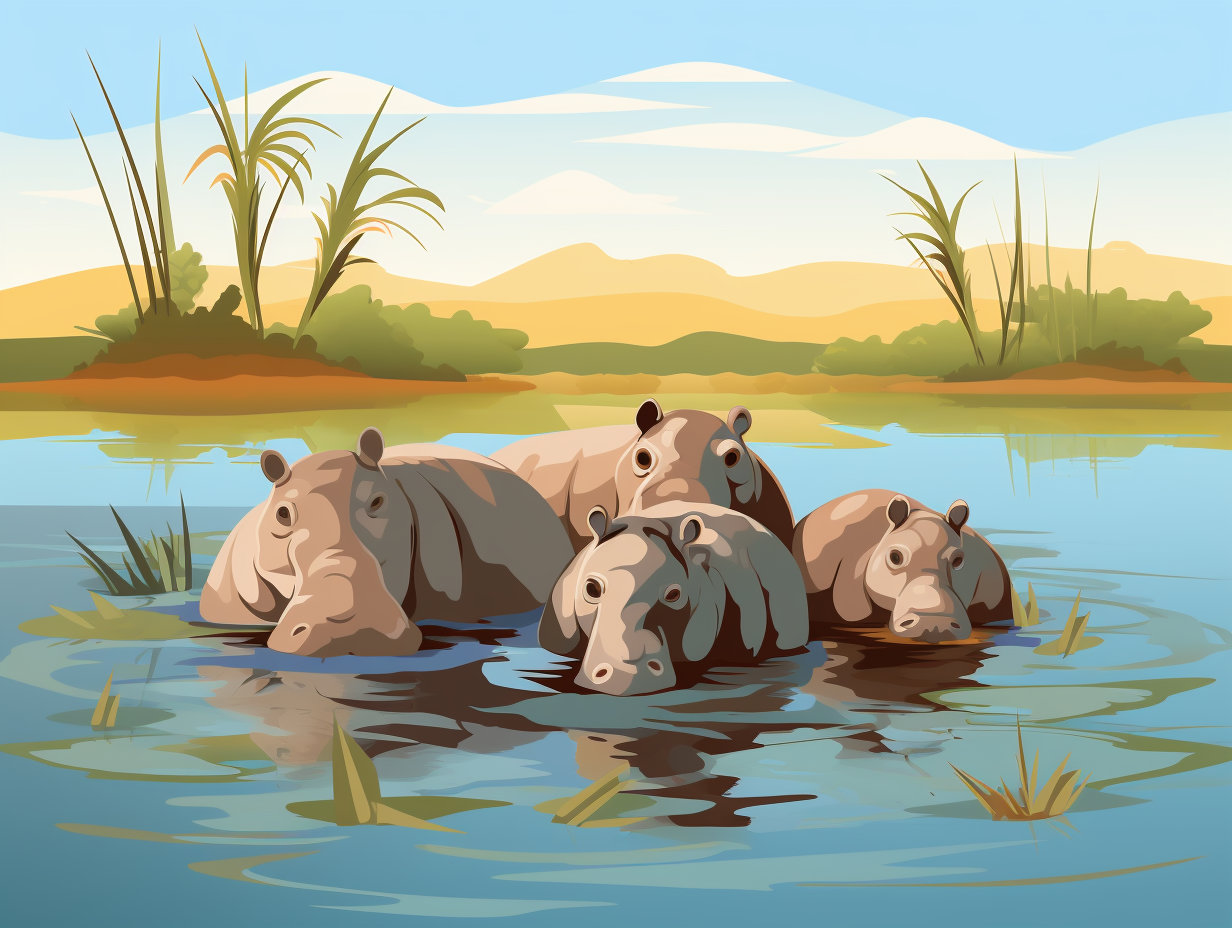 VisionDecor Hippo Bedding Animal Duvet Cover Brown | Wayfair