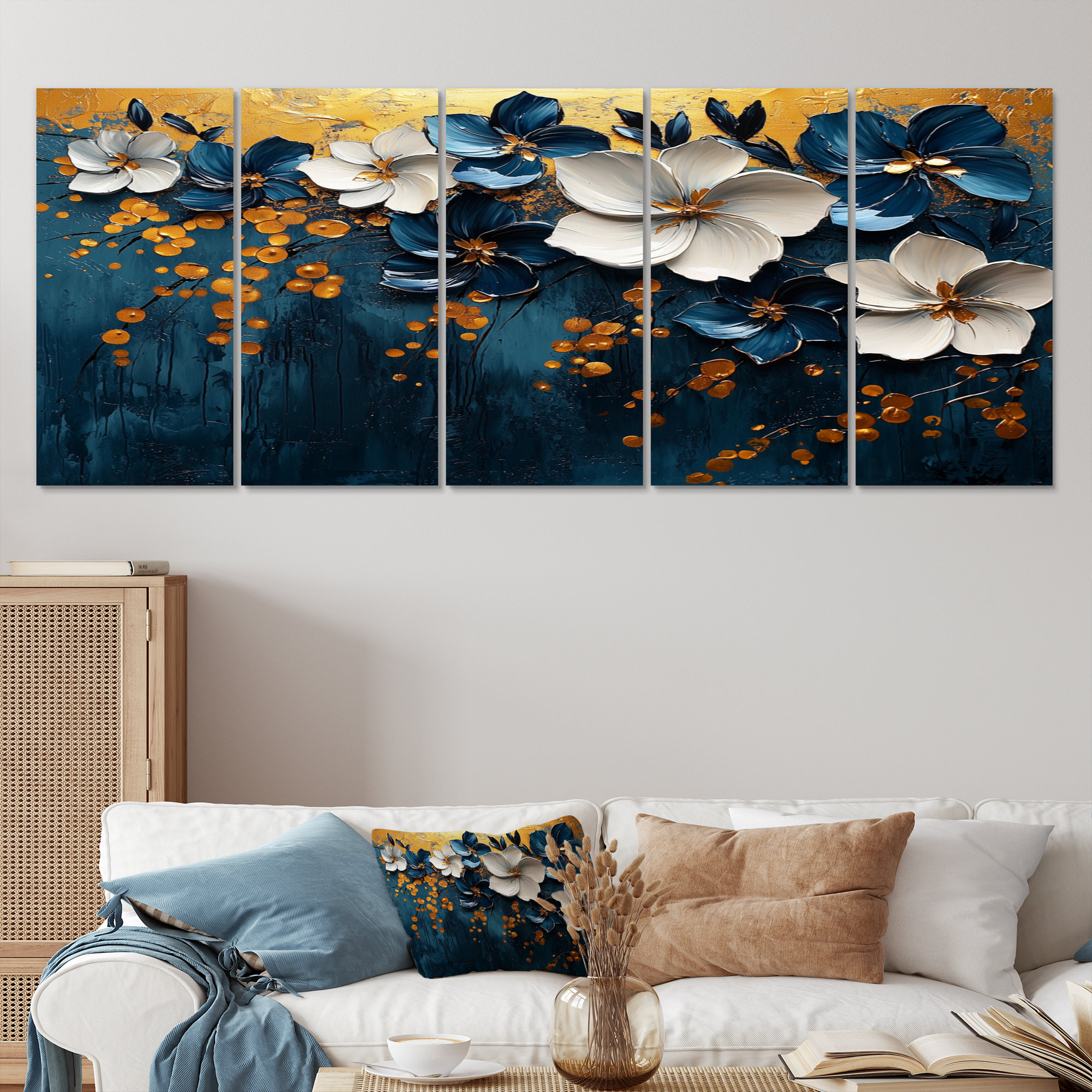 Lark Manor Blue Polynesian Paradise - Poppies Wall Art Print Set ...