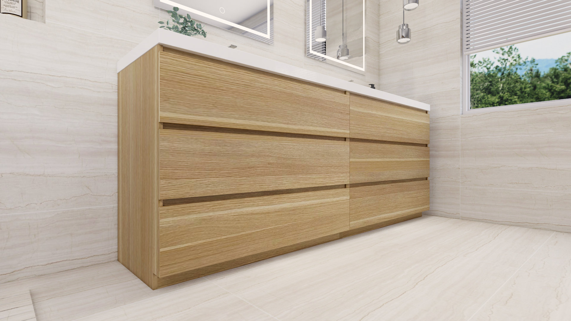 Millwood Pines Ferrari 84" Double Bathroom Vanity Set | Wayfair