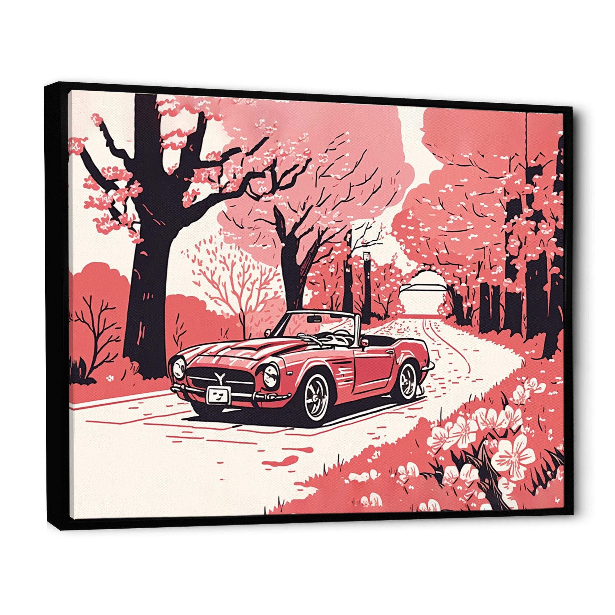 Red Barrel Studio Red And Cream Essence Of Retro Car I - Retro Car ...