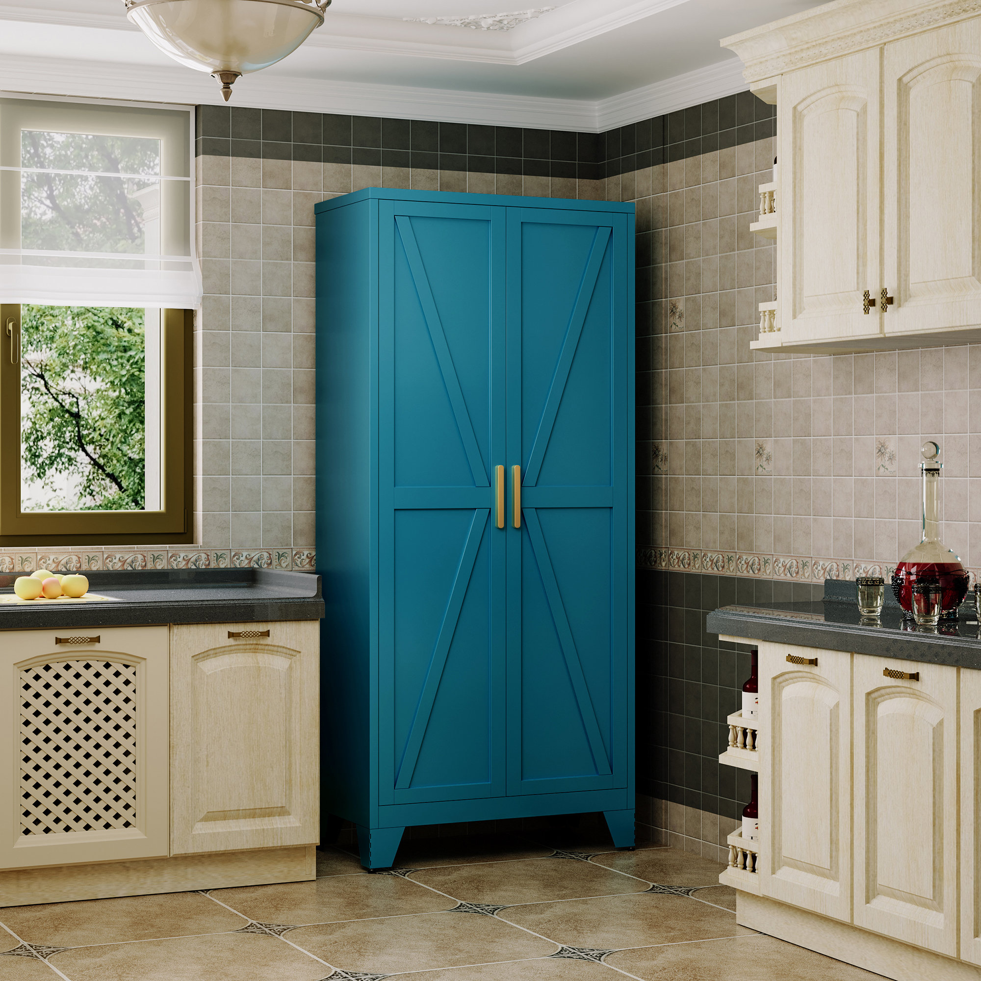 Ophelia & Co. 71''Multi-Functional Kitchen Pantry Cabinet With 4 ...