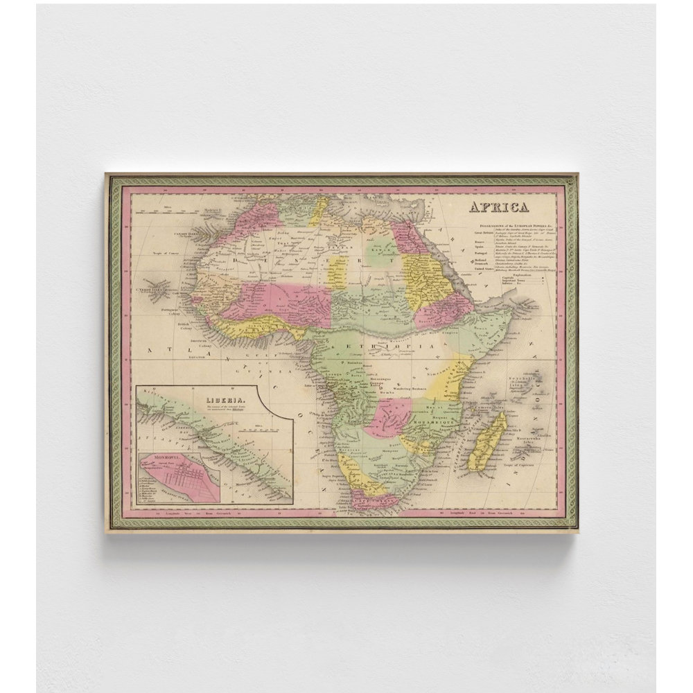 WeFrameArt Africa 1849 By Vintage Maps, Antique Map Of Africa Wall ...