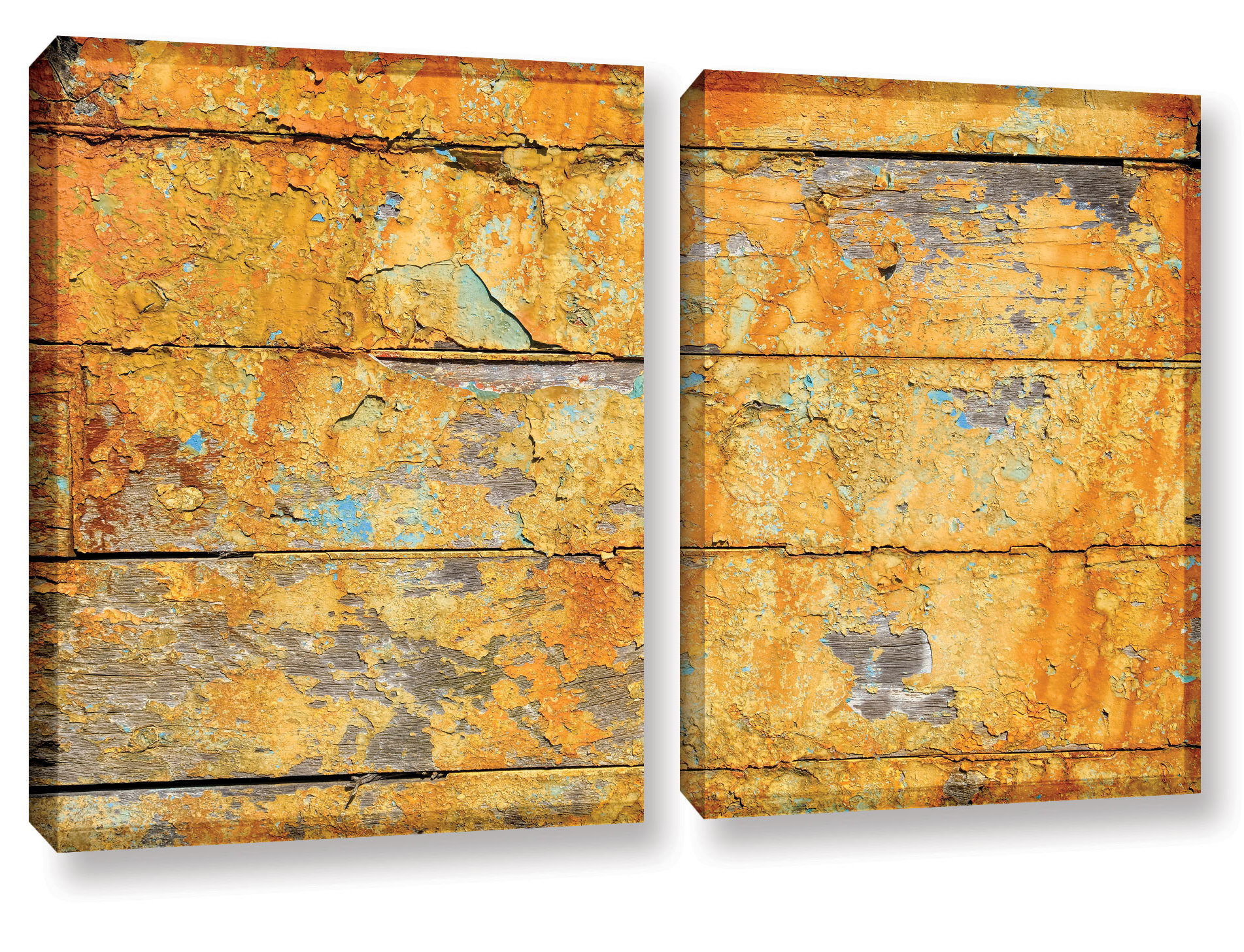 Millwood Pines 'Amber Paint' 2 Piece Graphic Art on Wrapped Canvas Set ...