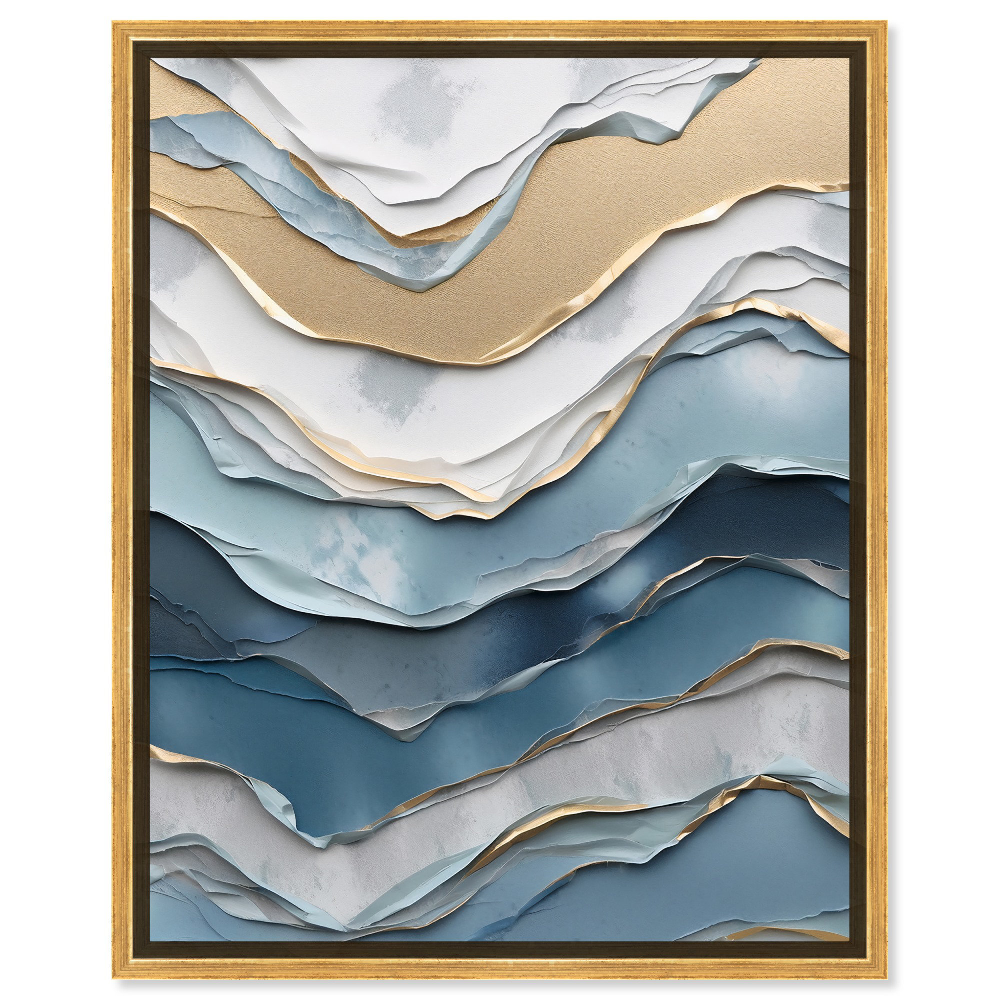Art Remedy Foil Layer Of A Wave Canvas Modern Blue Abstract Art by Art ...