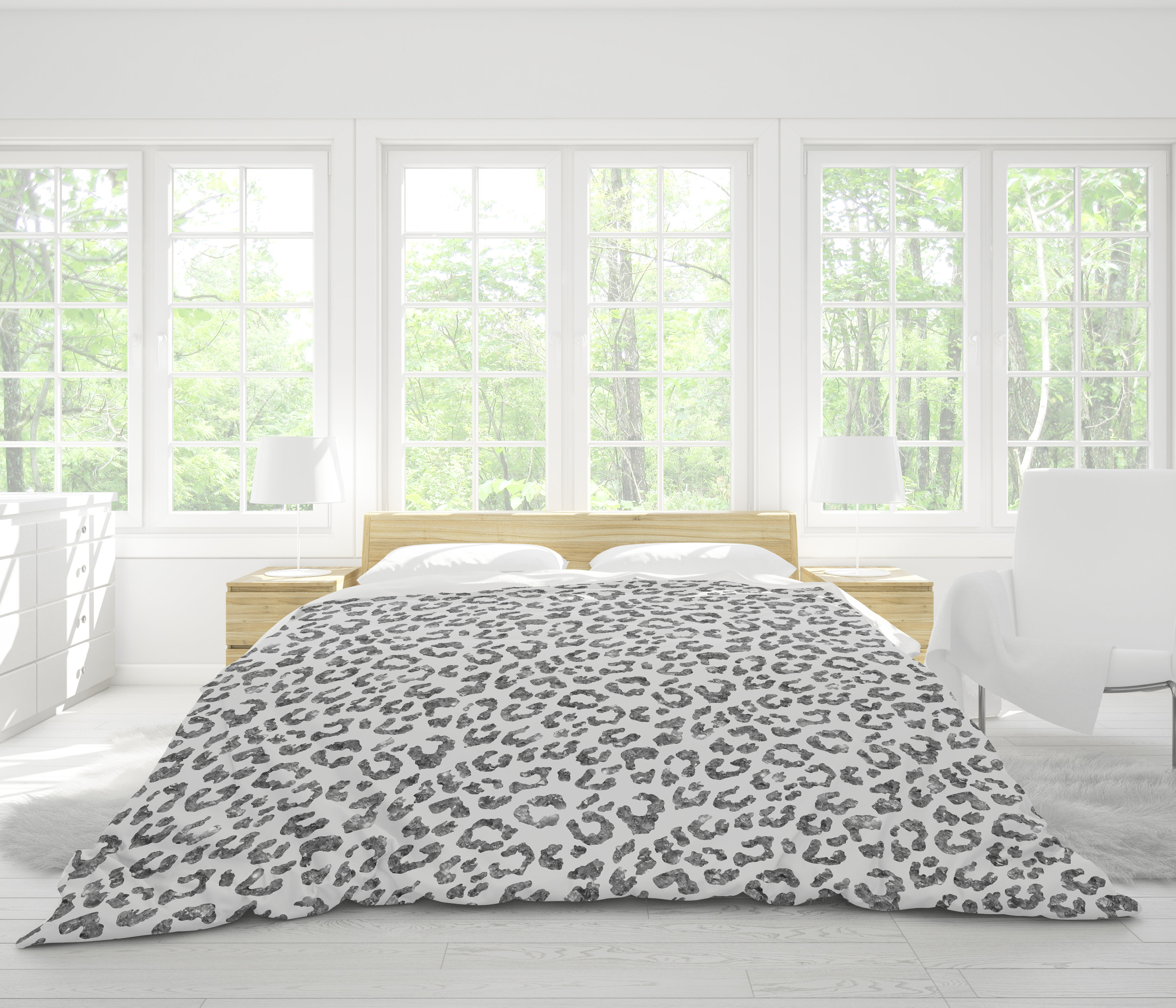 KAVKA DESIGNS Leopard Gray Microfiber Comforter | Wayfair