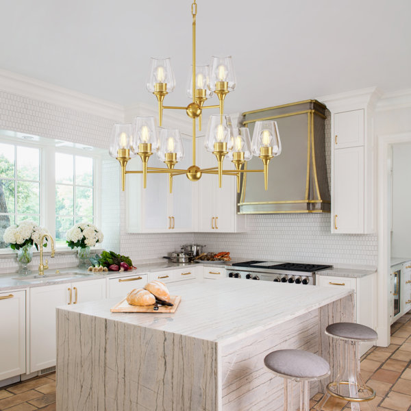 Winston Porter 9 Light Chandelier, Adjustable Height Chandeliers for ...