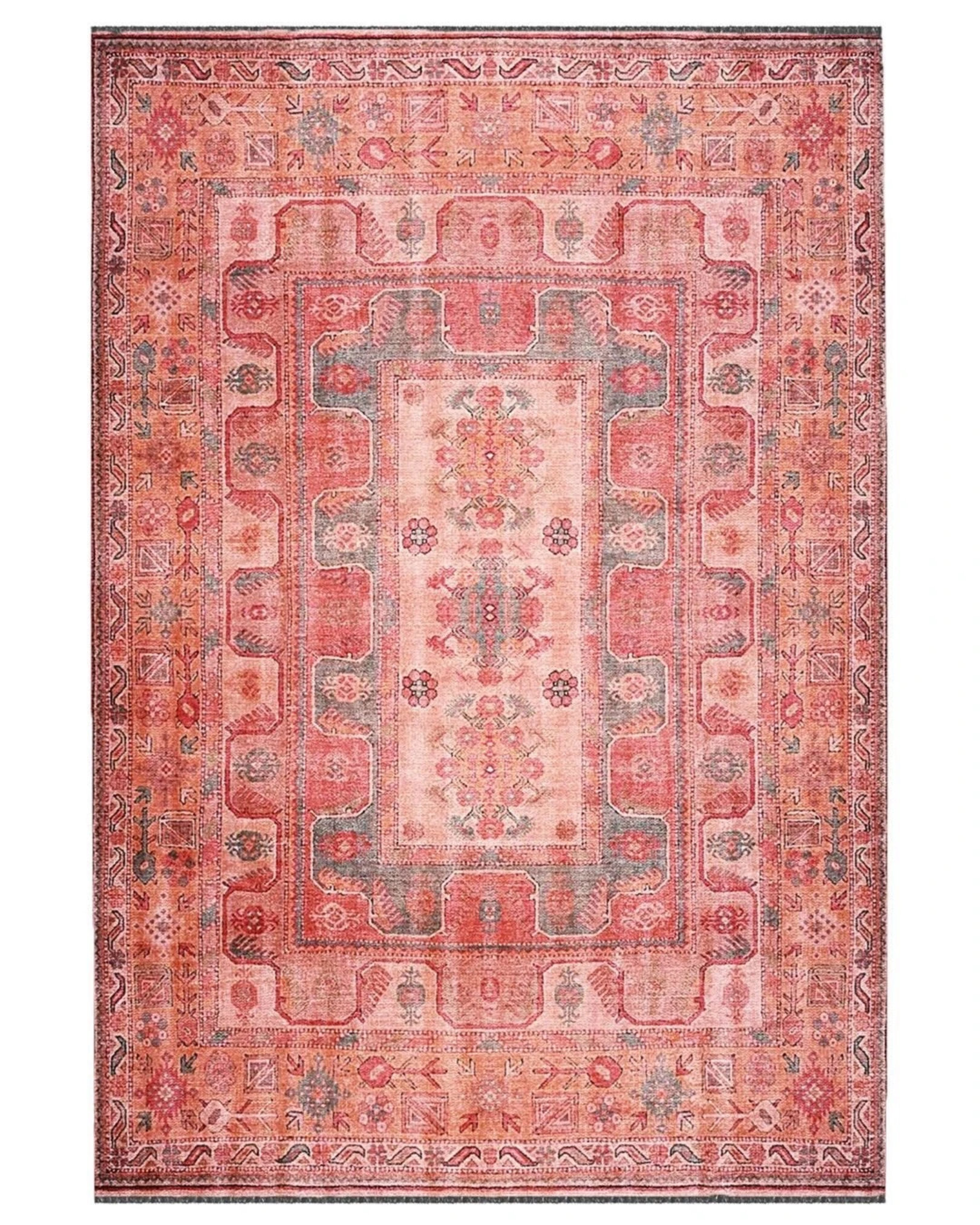 Bungalow Rose Tormey Moroccan Pink Machine Woven Cotton Polyester Area ...