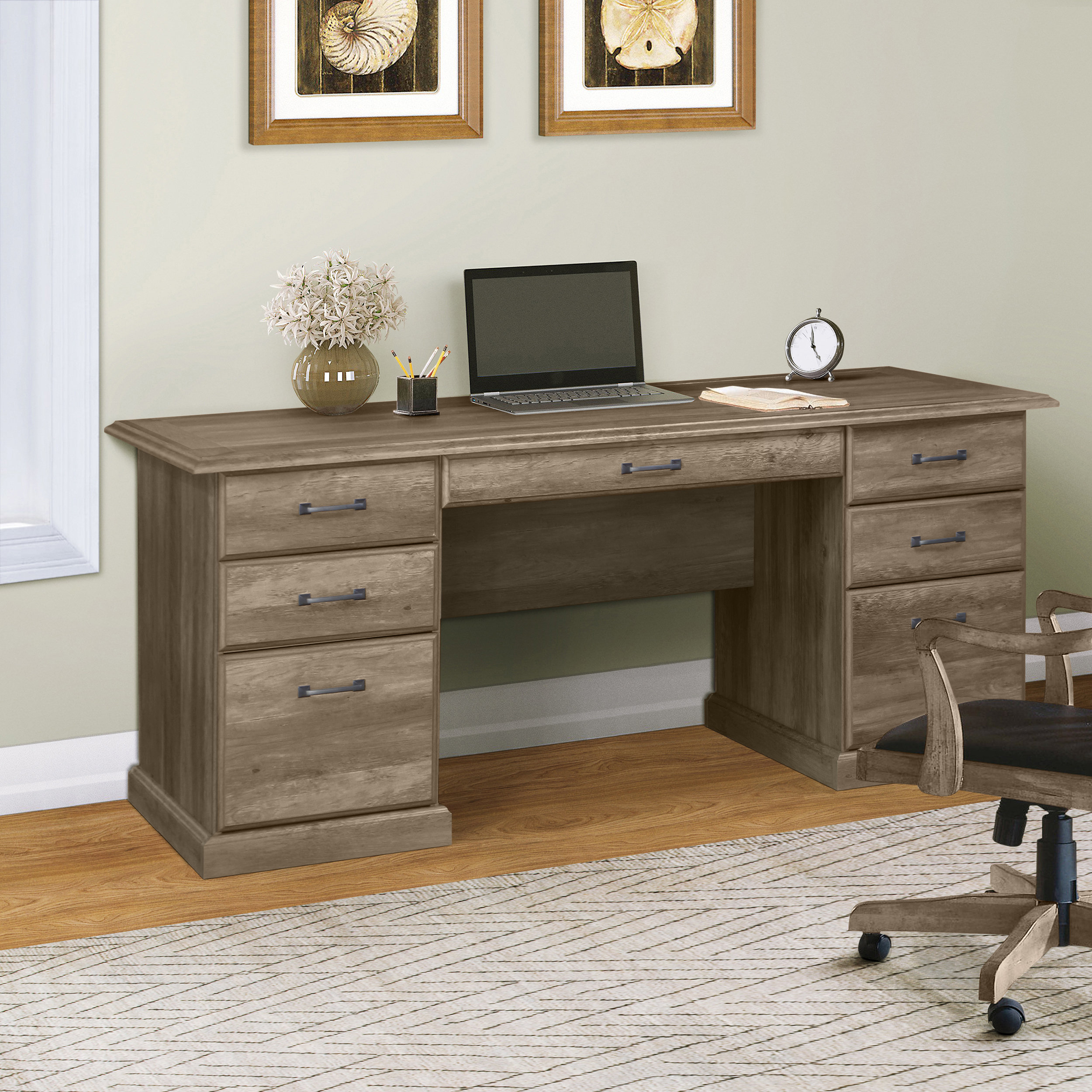 Laurel Foundry Modern Farmhouse® Summy Executive Desk & Reviews | Wayfair