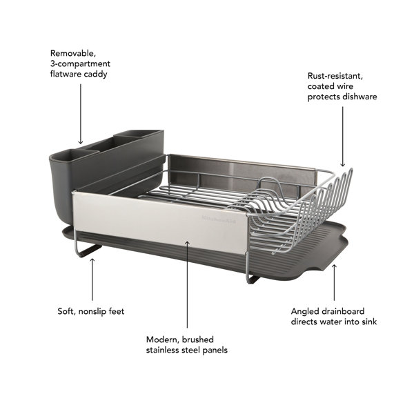 KitchenAid® Full Size Expandable Dish-Drying Rack & Reviews | Wayfair