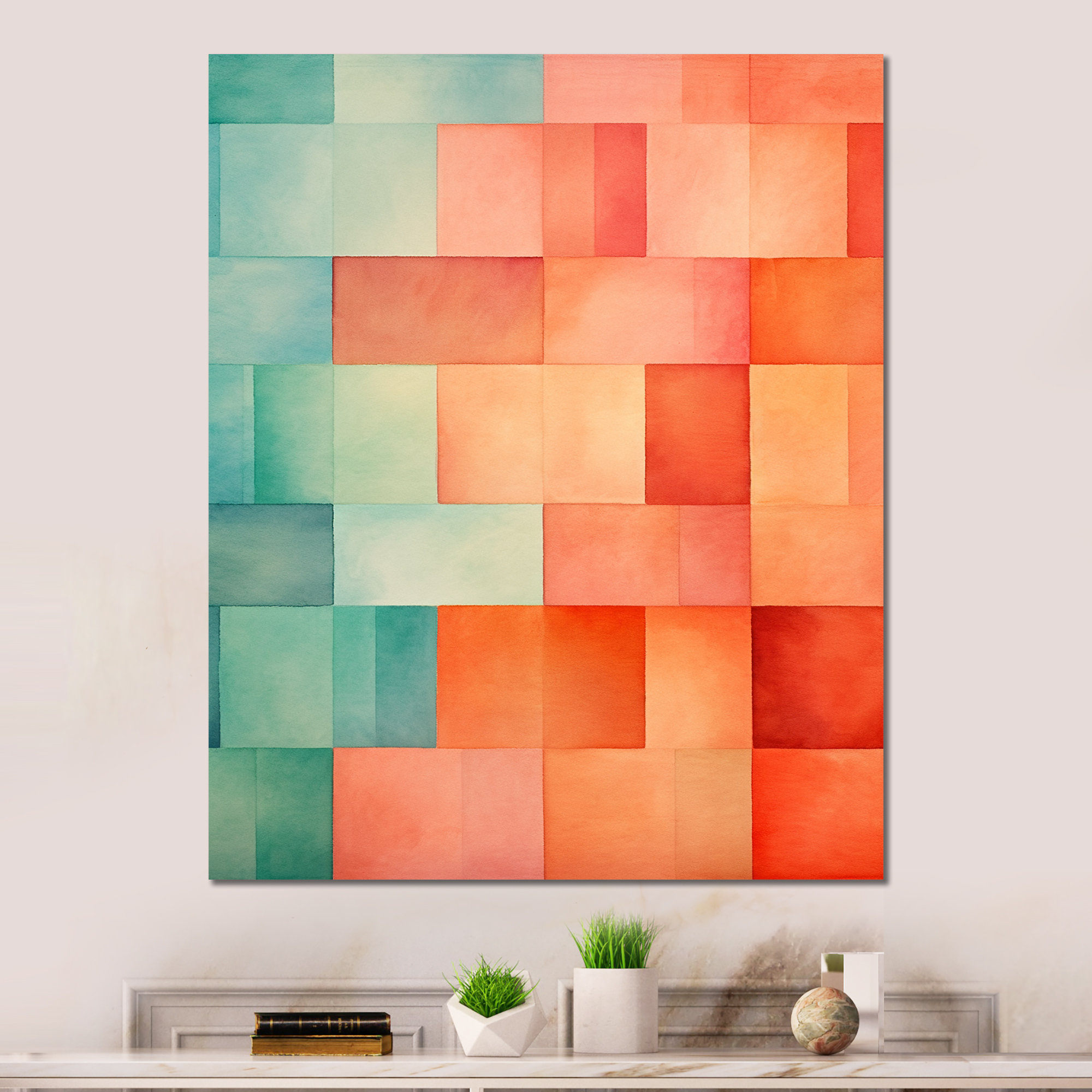 Wrought Studio™ - Abstract Shapes Metal Wall Print | Wayfair