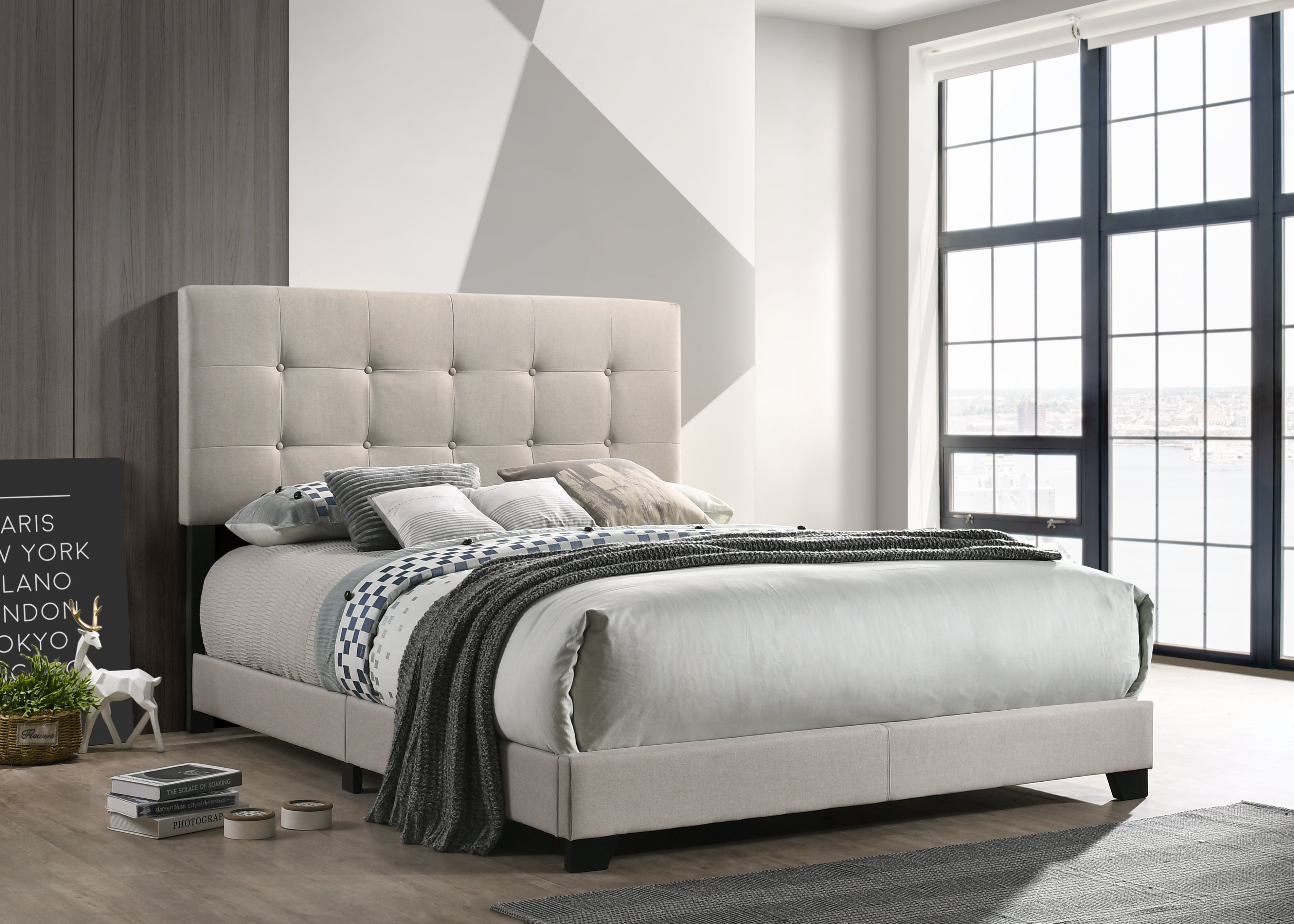 Lark Manor™ Biscay Tufted Upholstered Low Profile Panel Bed & Reviews ...