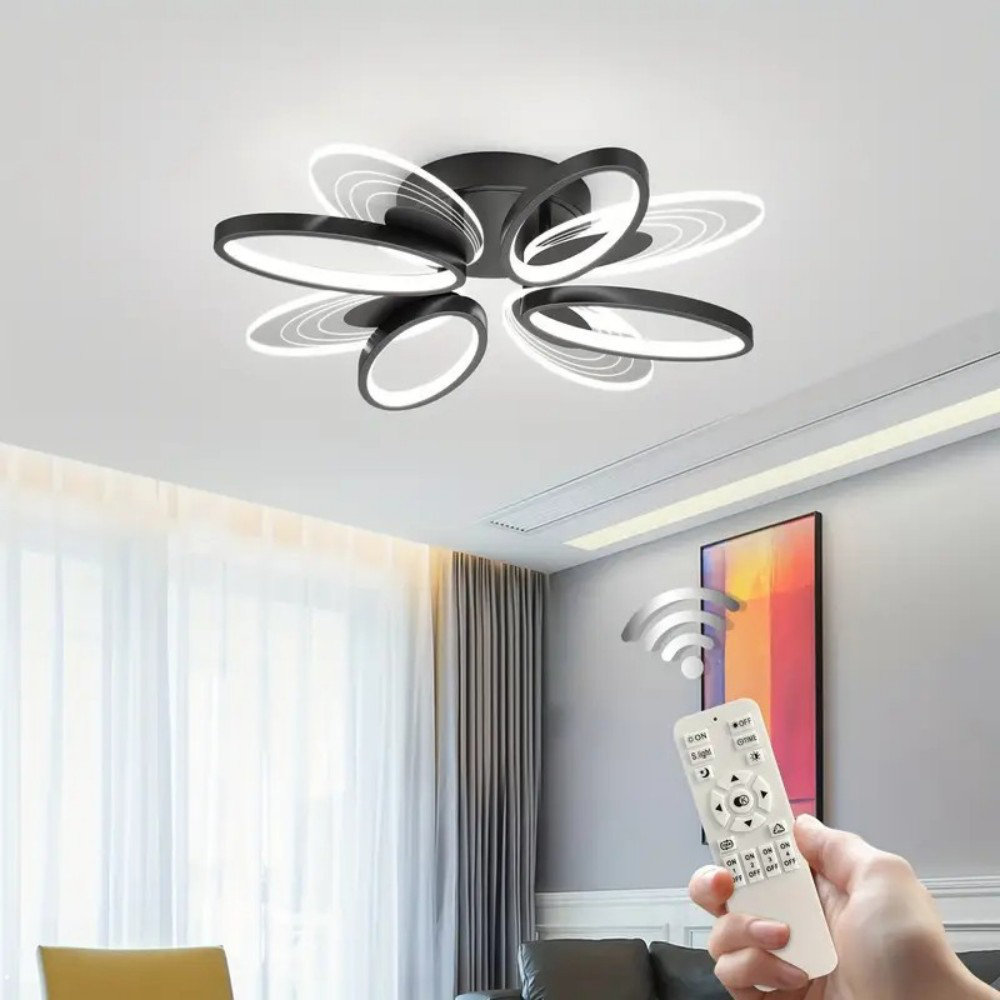Wrought Studio™ Modern Dimmable LED Ceiling Light With Remote, Black ...