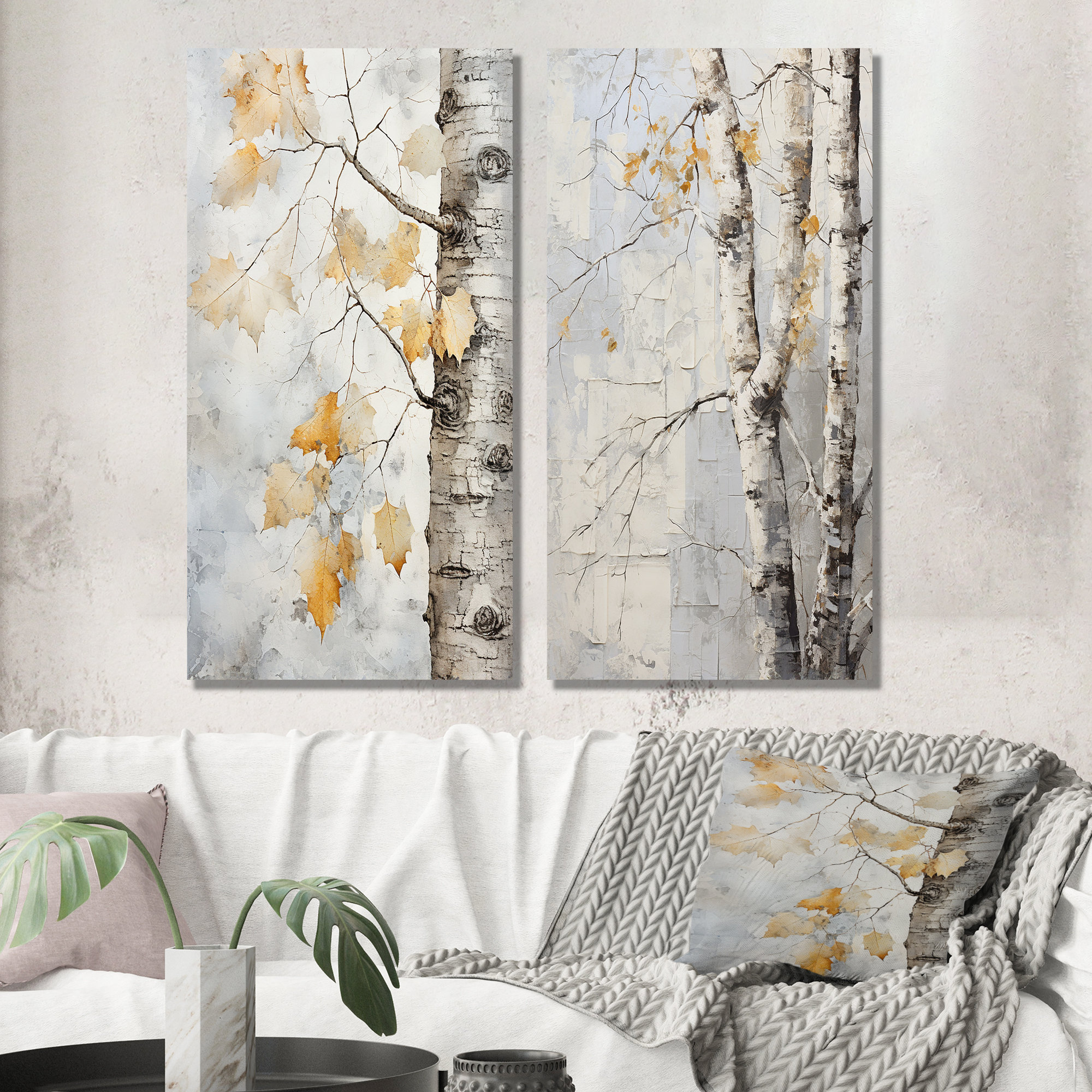 Winston Porter Grey And Gold Sycamores Tree Shade - Tree Sycamore ...