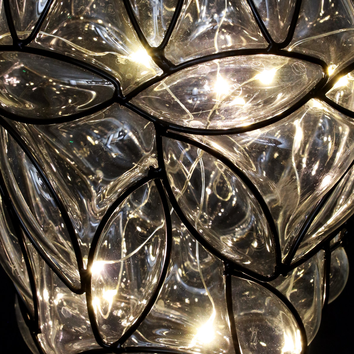 Exhart Solar Tear Shaped Glass and Metal Hanging Lantern with 15 Cool ...