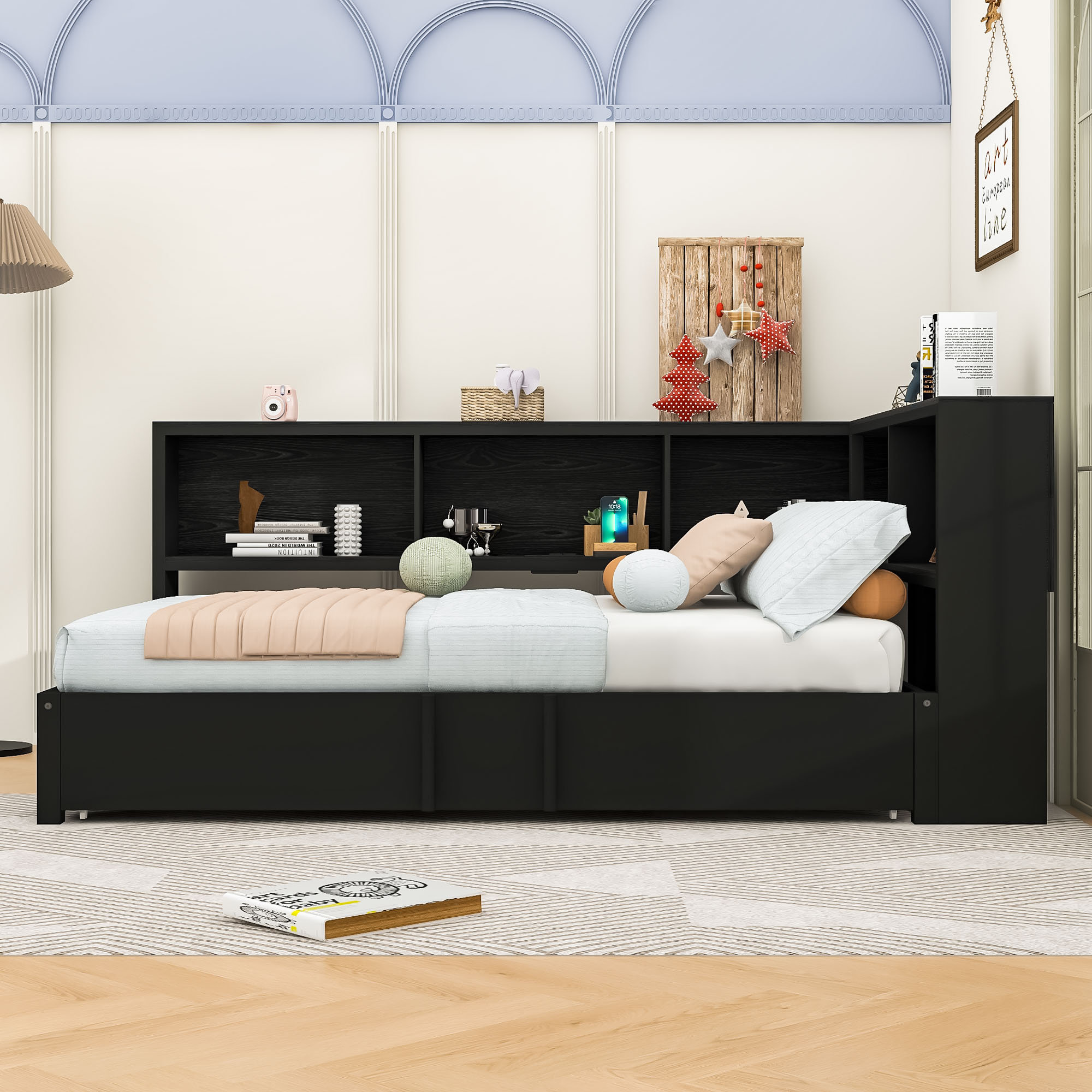 Latitude Run® Full-Size Metal Daybed with Twin Trundle, Built-In USB ...