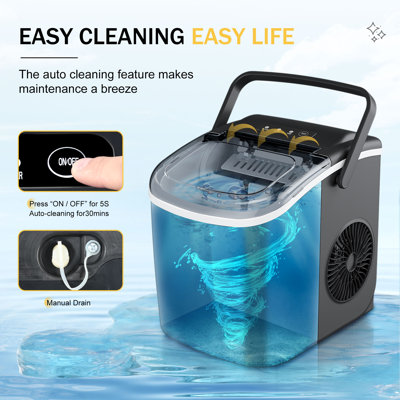 Simzlife 26 Lb. Daily Production Bullet Clear Ice Portable Ice Maker ...