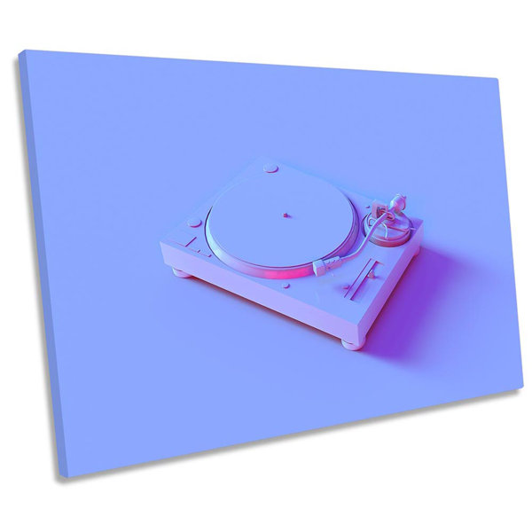 Ebern Designs Purple DJ Decks Turntable Framed - Wrapped Canvas Art ...