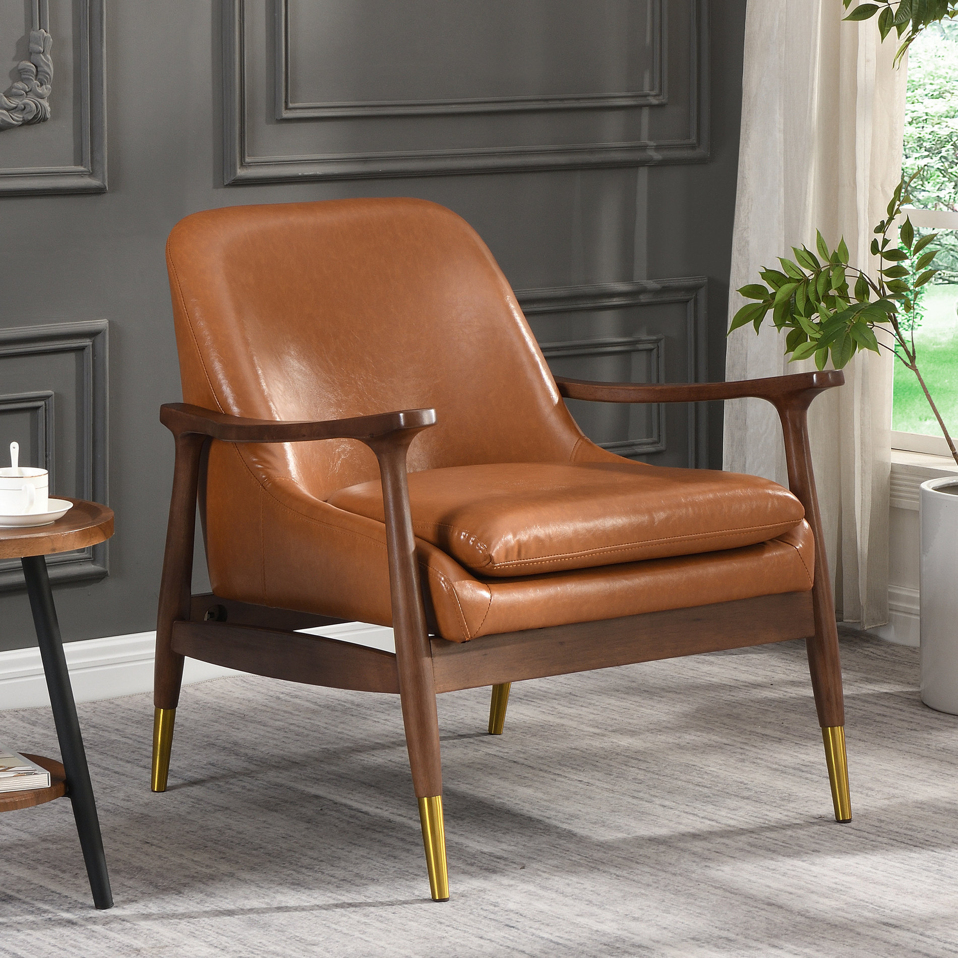 George Oliver Mid-Century Accent Chair Living Room Chair Bedroom Chair ...