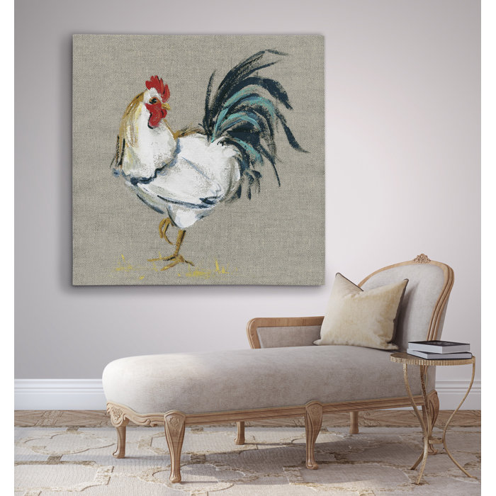 August Grove® " Linen Rooster II " on & Reviews | Wayfair