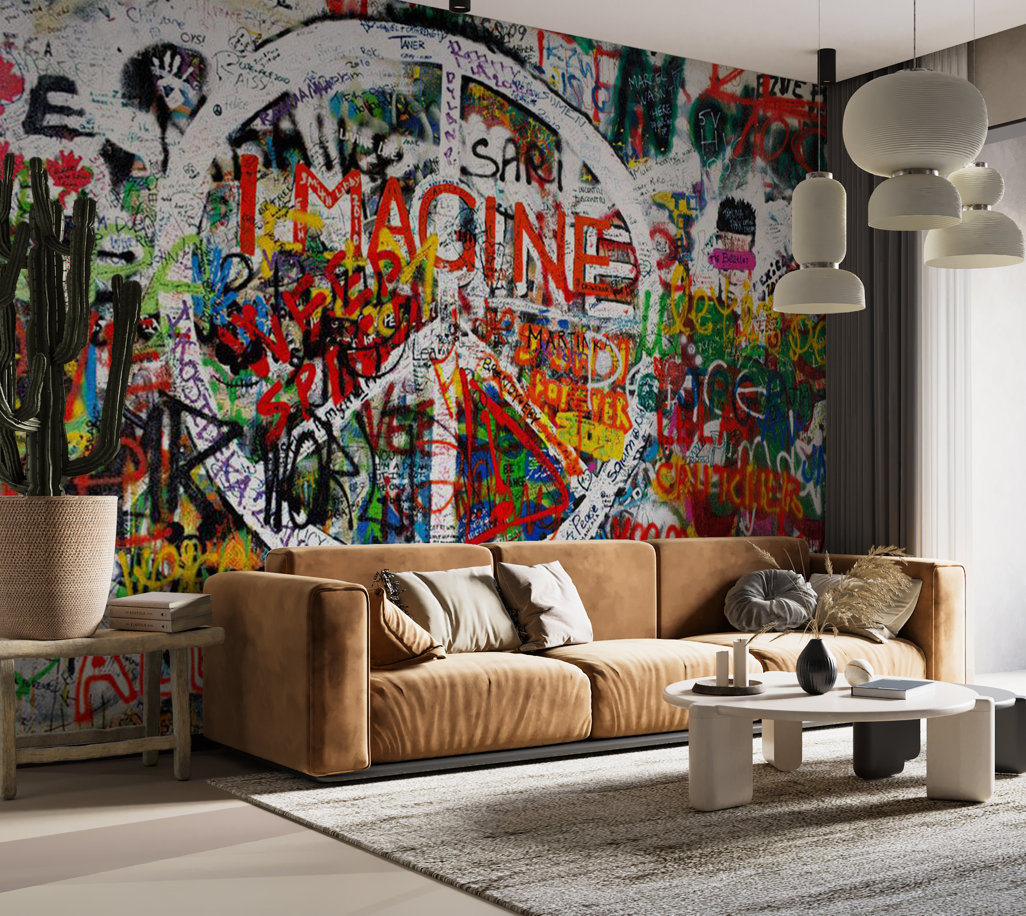 Williston Forge Peel & Stick Street Art Wall Mural - Hippie Graffiti ...