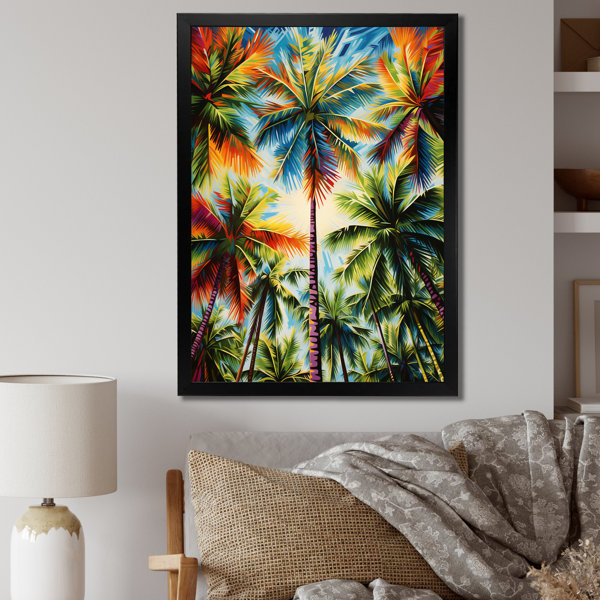 Bay Isle Home Monthamre " Colorful Palm Trees Collage V " | Wayfair