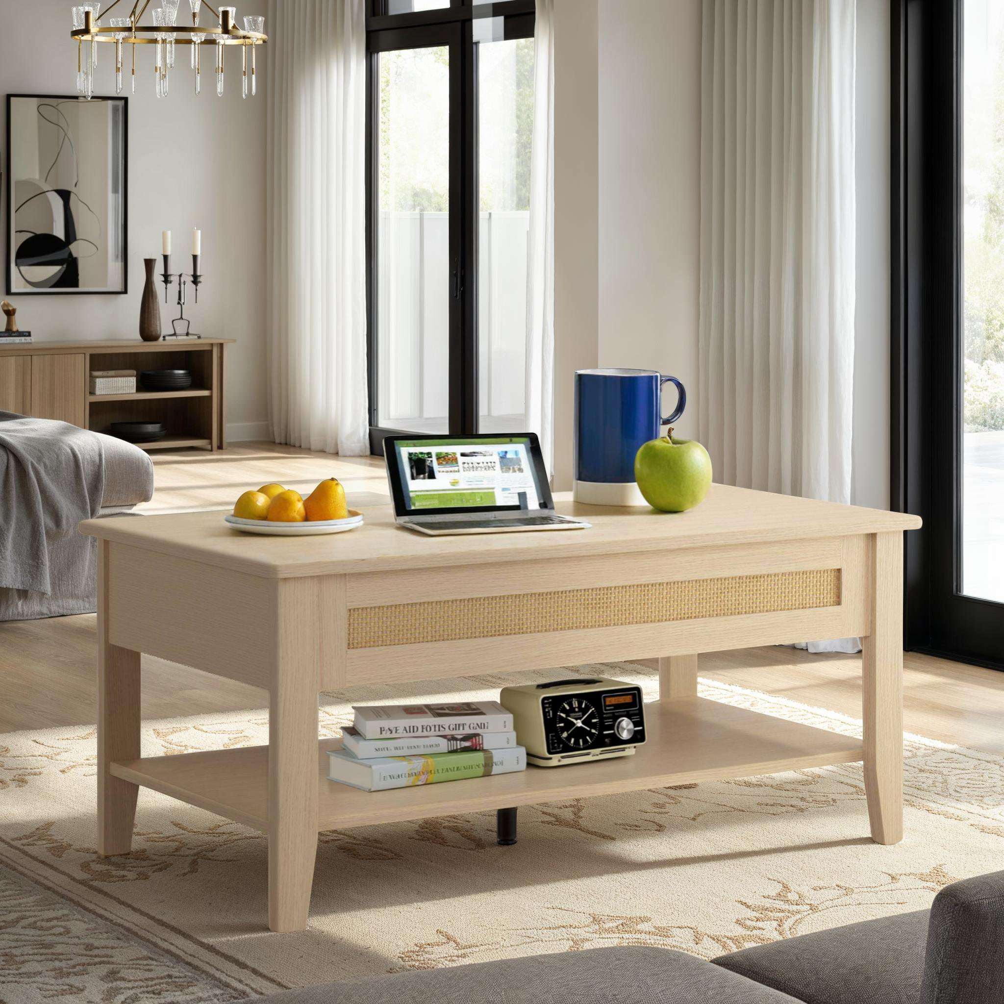 Bay Isle Home™ Table basse à plateau relevable de style campagnard 35 ...